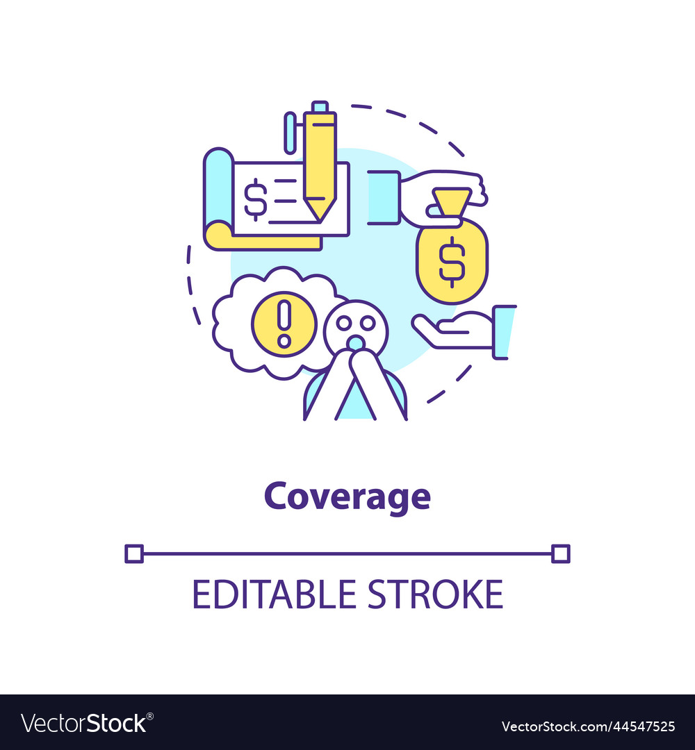 Insurance coverage concept icon Royalty Free Vector Image