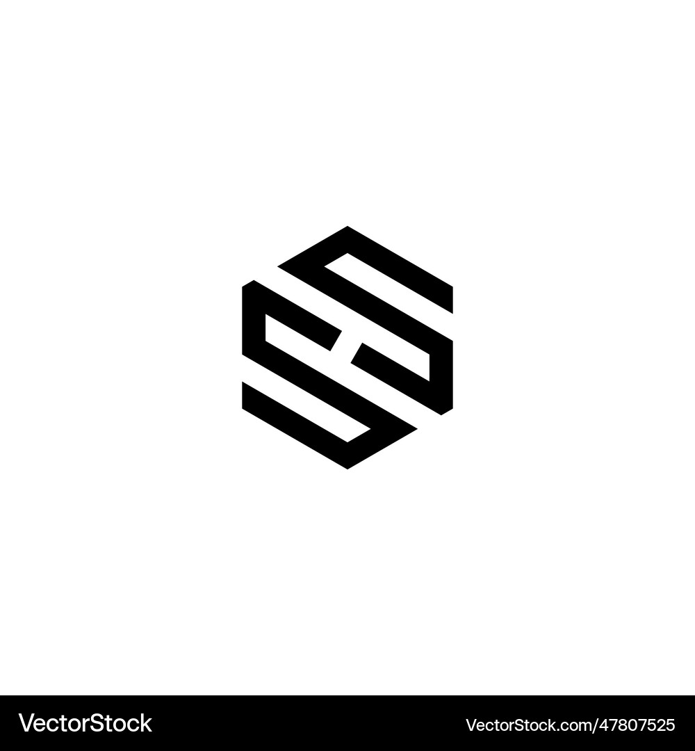 Letters shs or ss hexagon logo Royalty Free Vector Image