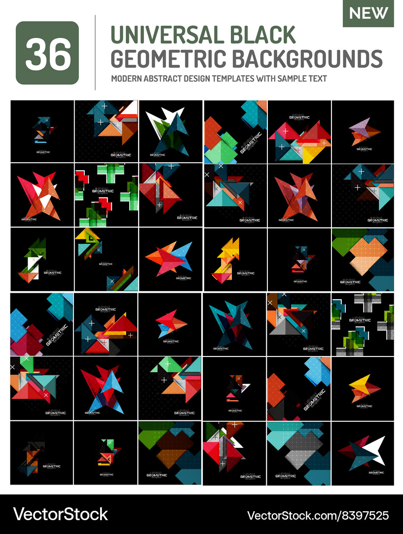 Mega collection of black geometric shape Vector Image