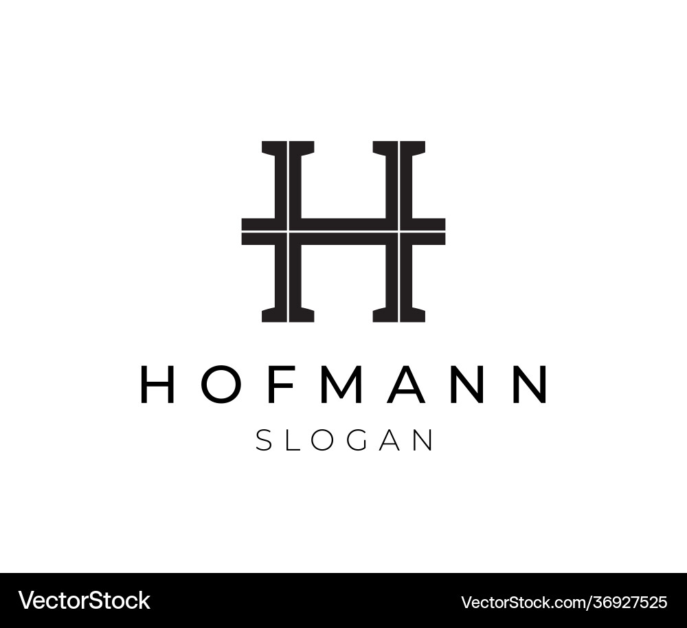 Minimal style letter h logo design Royalty Free Vector Image