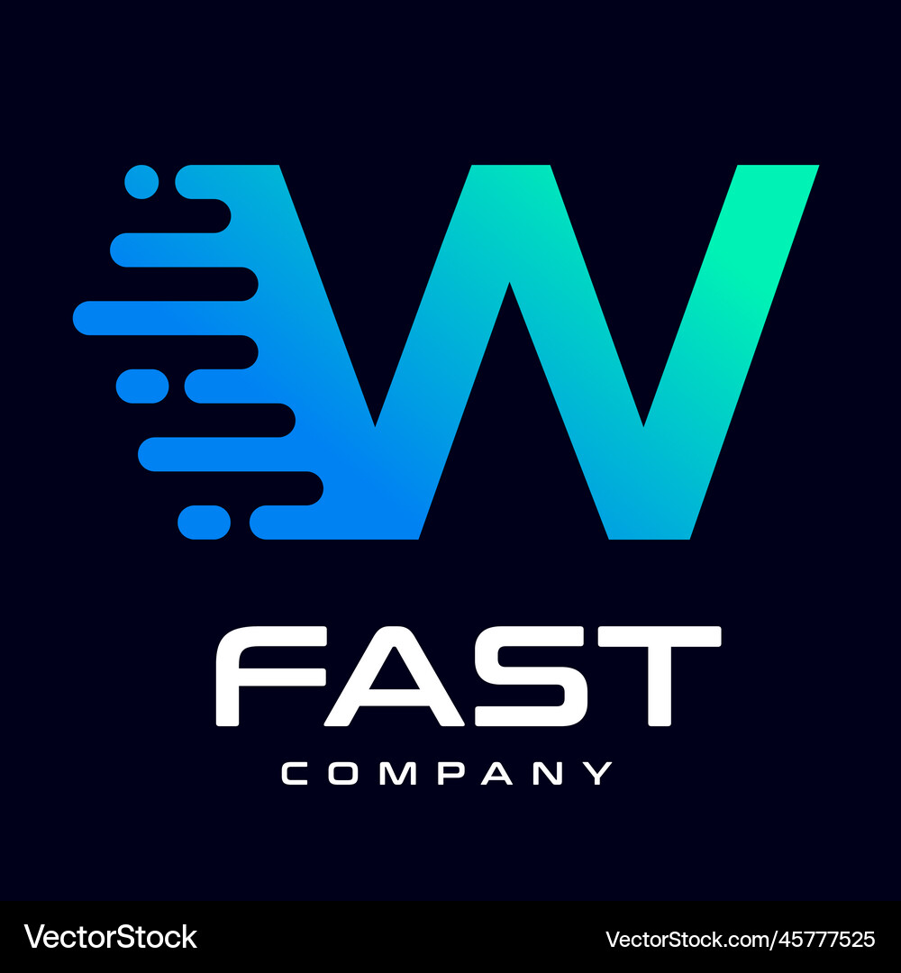 Modern fast letter w logo this font with speed Vector Image