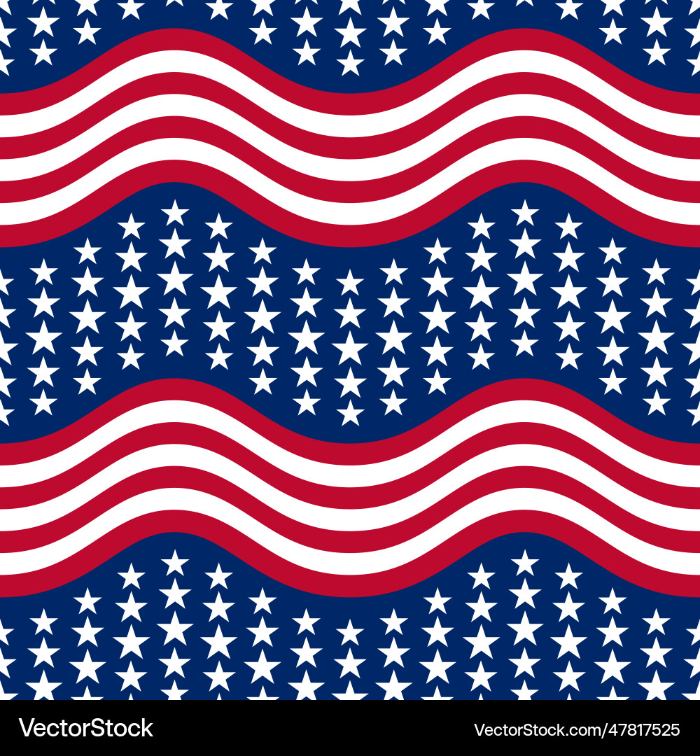 Seamless background with stars and stripes Vector Image