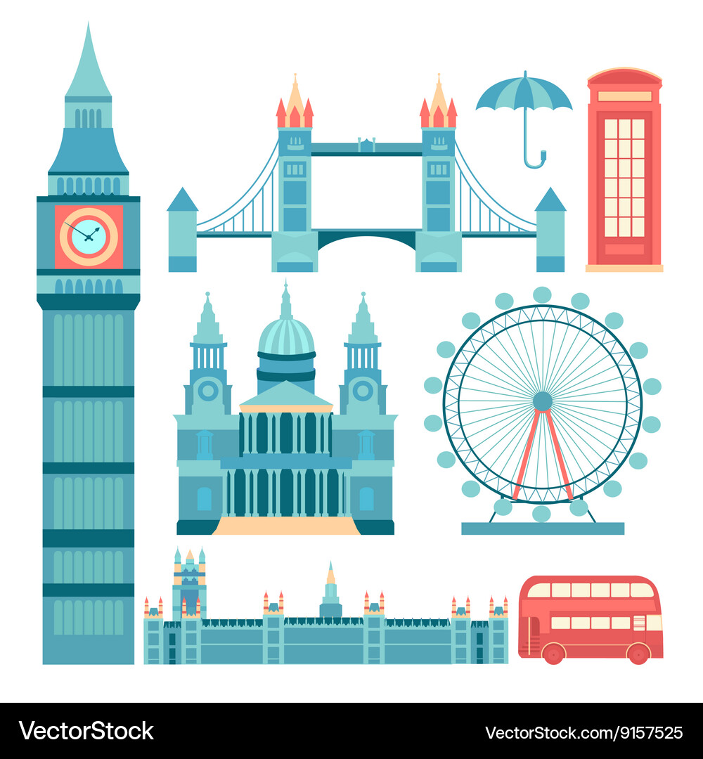 Set of london Royalty Free Vector Image - VectorStock
