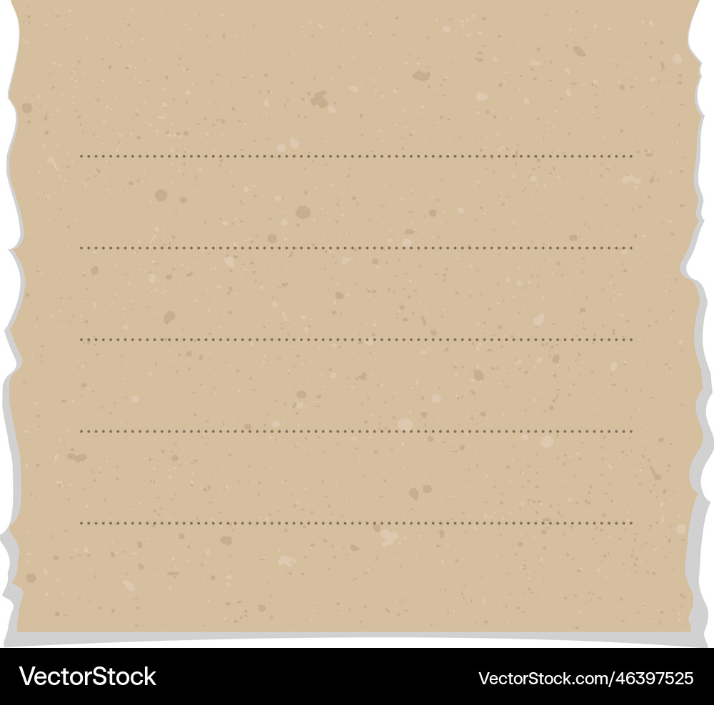 Square vintage brown torn paper note recycled Vector Image
