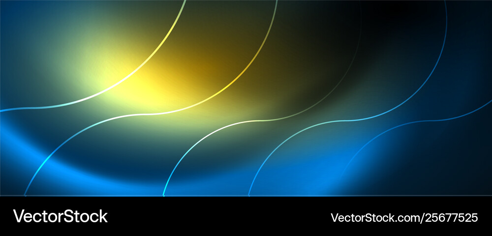 Trendy neon blue abstract design with waves Vector Image