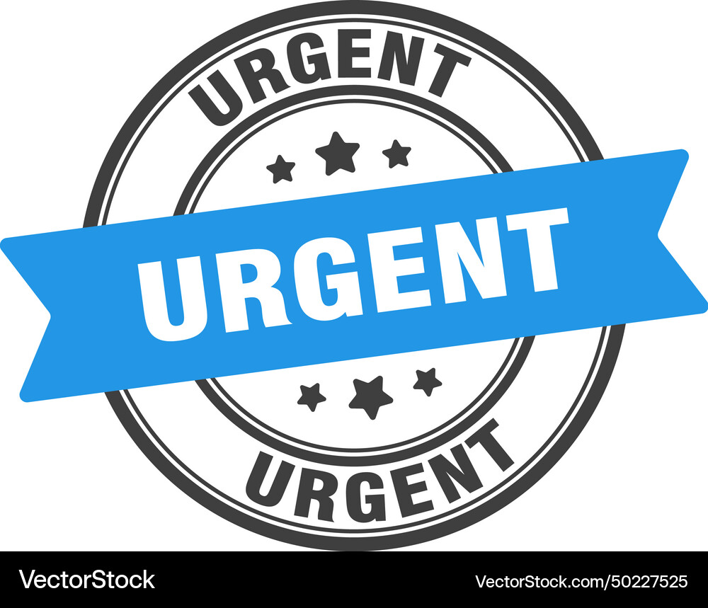 Urgent stamp label on transparent Royalty Free Vector Image