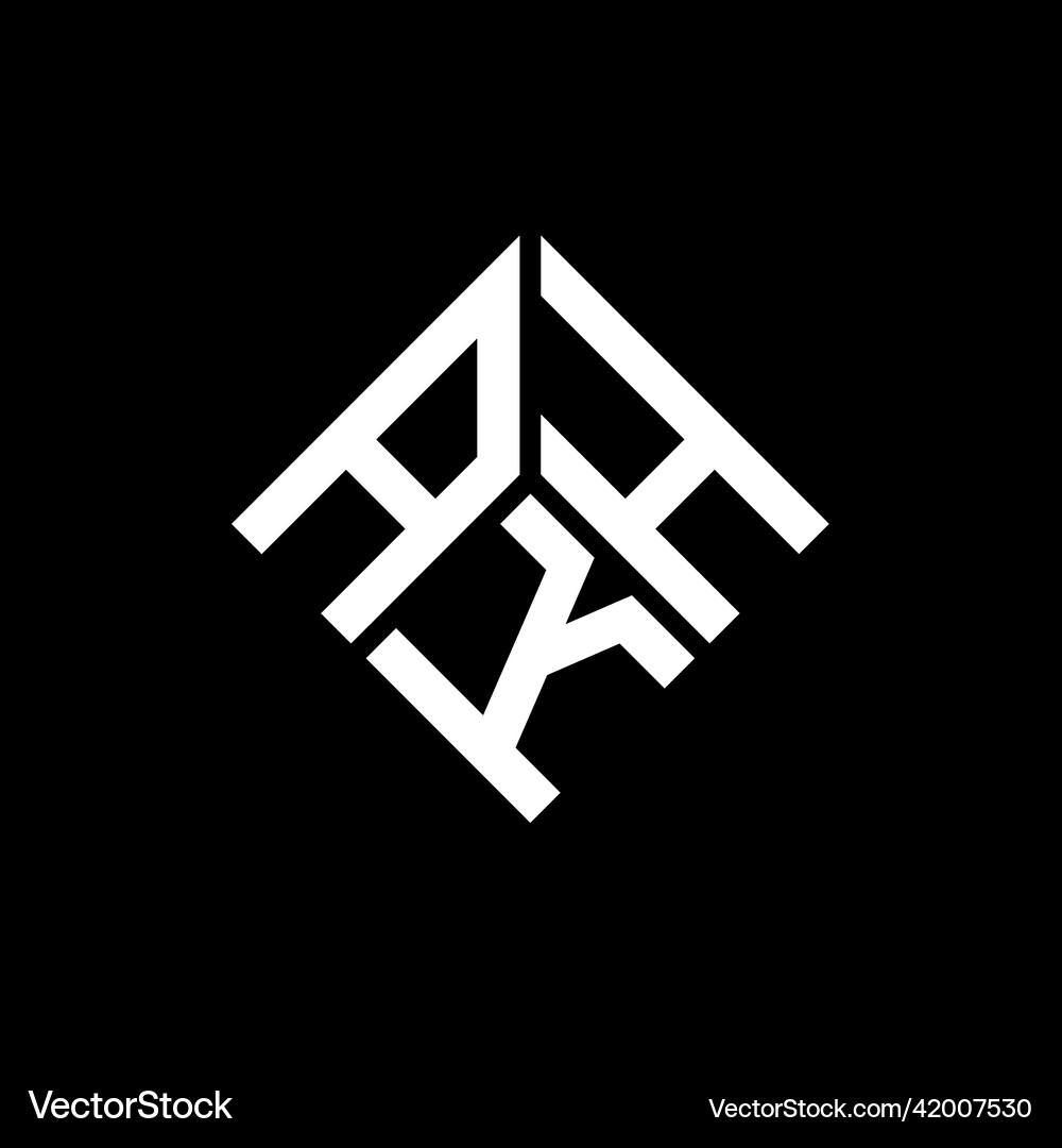 Akh letter logo design on black background Vector Image