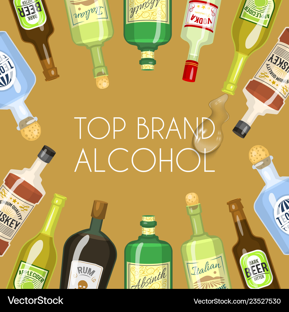 Alccohol banner wine list template for bar Vector Image