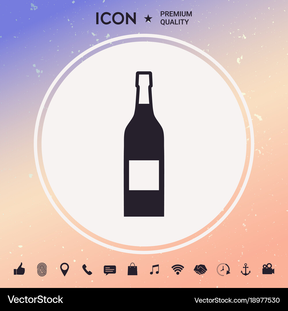Bottle of wine icon Royalty Free Vector Image - VectorStock