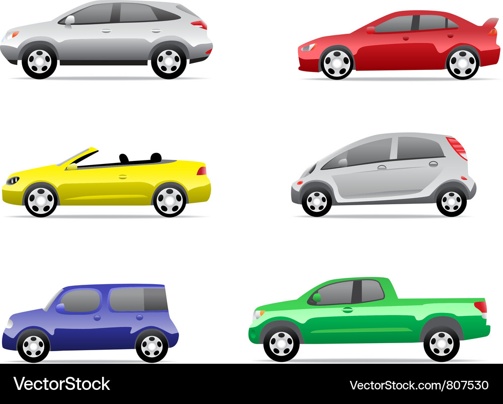 Cars icons set Royalty Free Vector Image - VectorStock