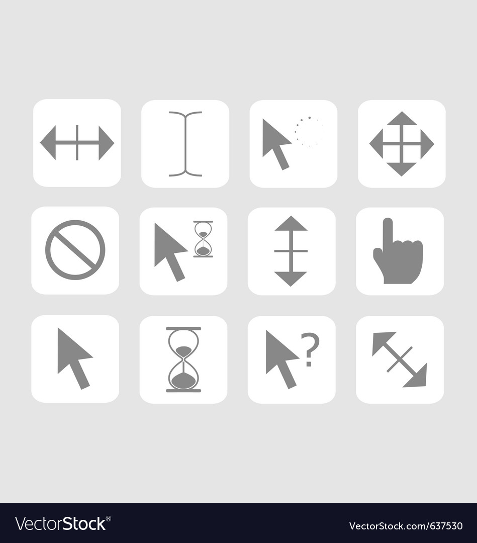 Cursor icons Royalty Free Vector Image - VectorStock