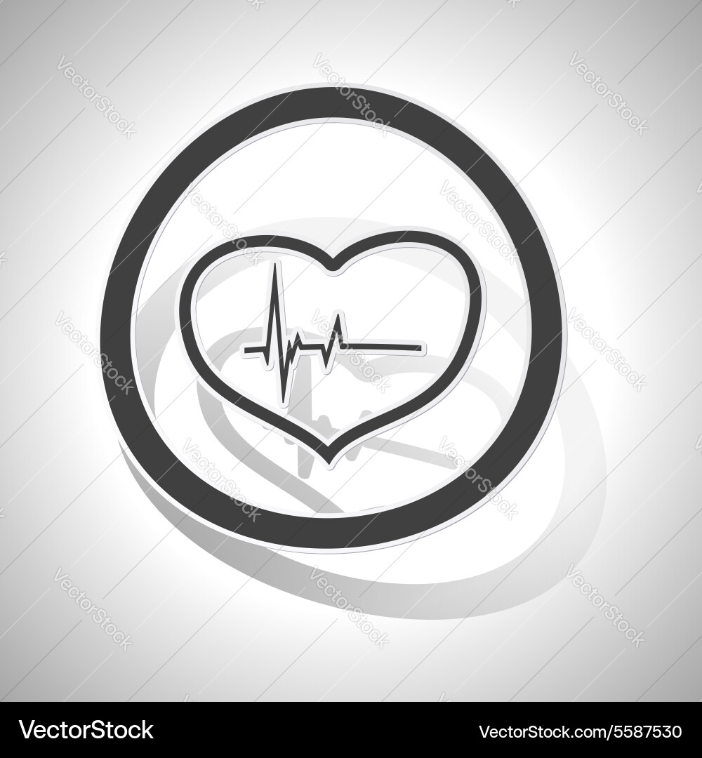 Curved cardiology sign icon Royalty Free Vector Image
