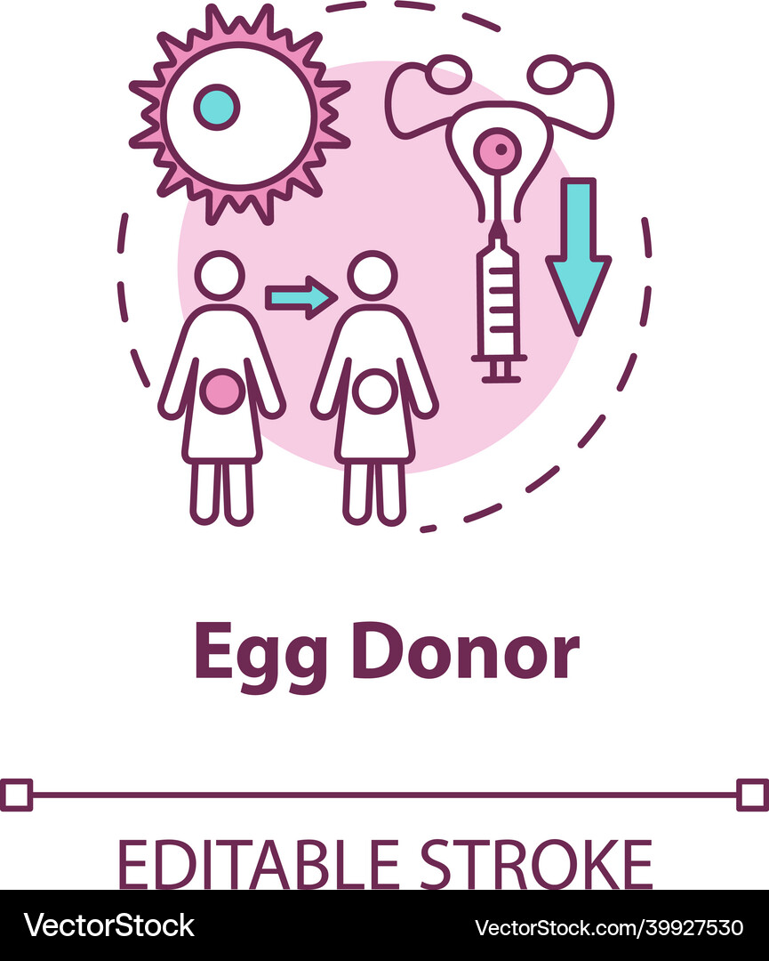 Egg donor concept icon female infertility Vector Image