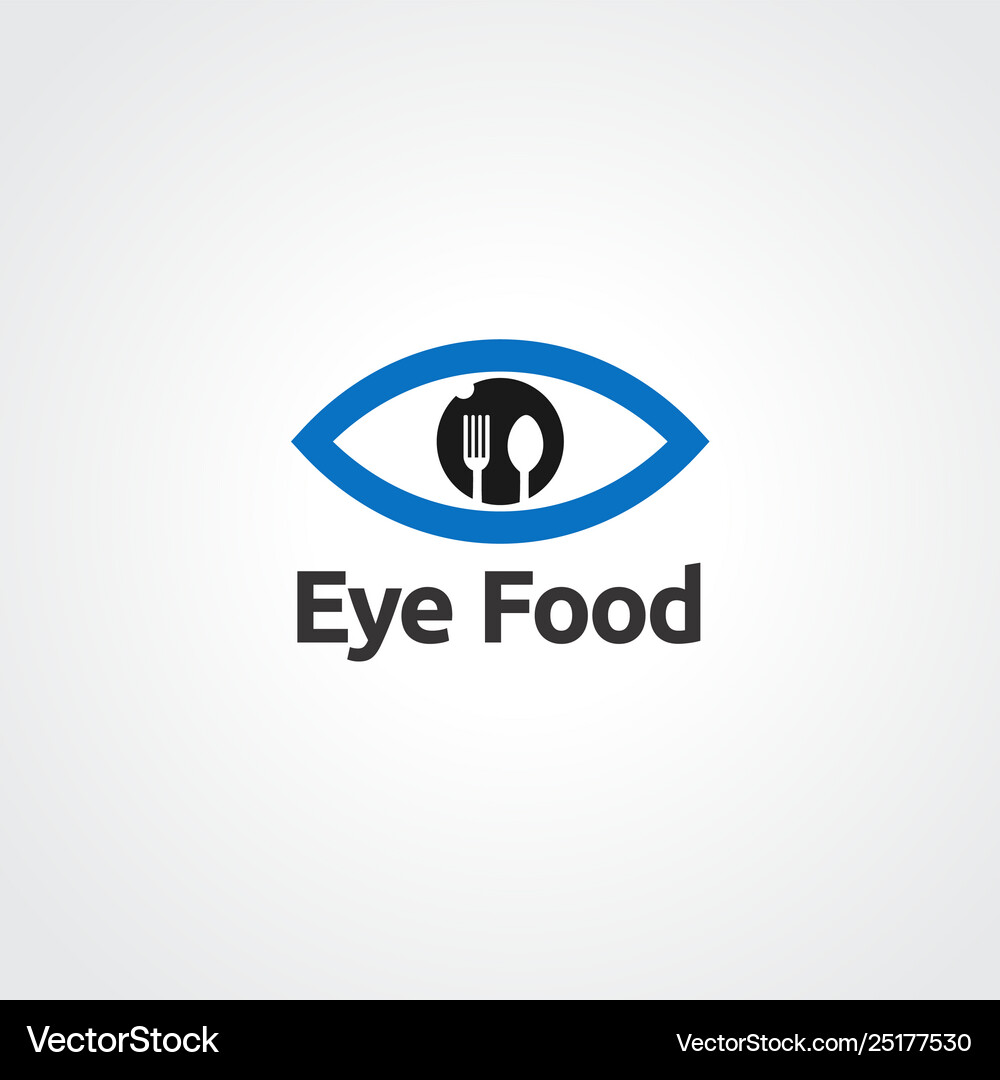 Eye food logo icon element and template Royalty Free Vector