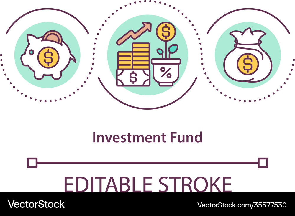 Investment fund concept icon Royalty Free Vector Image