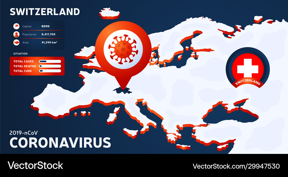 Isometric map europe with highlighted country Vector Image