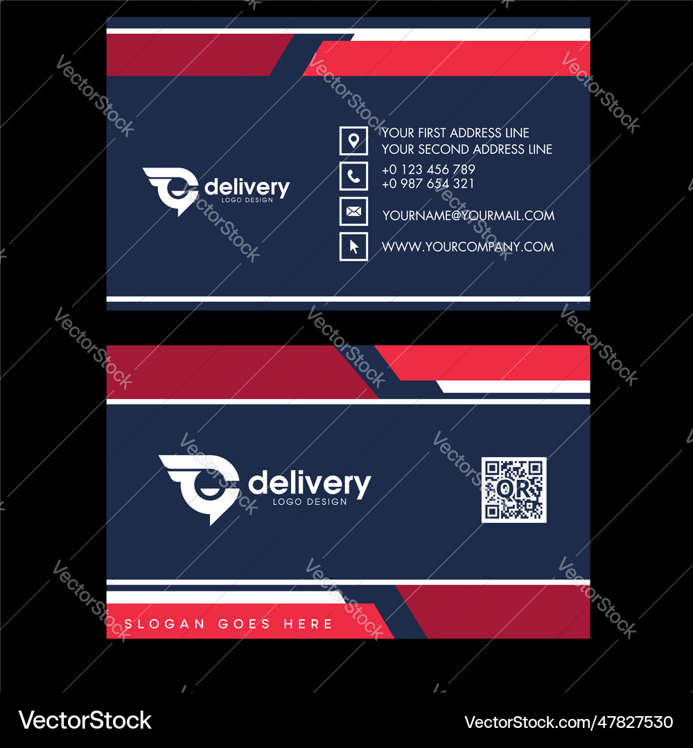 Logistics business card modern elegant flat design