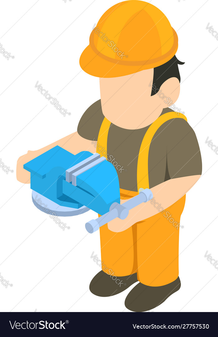 Machine Operator Icon Isometric Style Royalty Free Vector