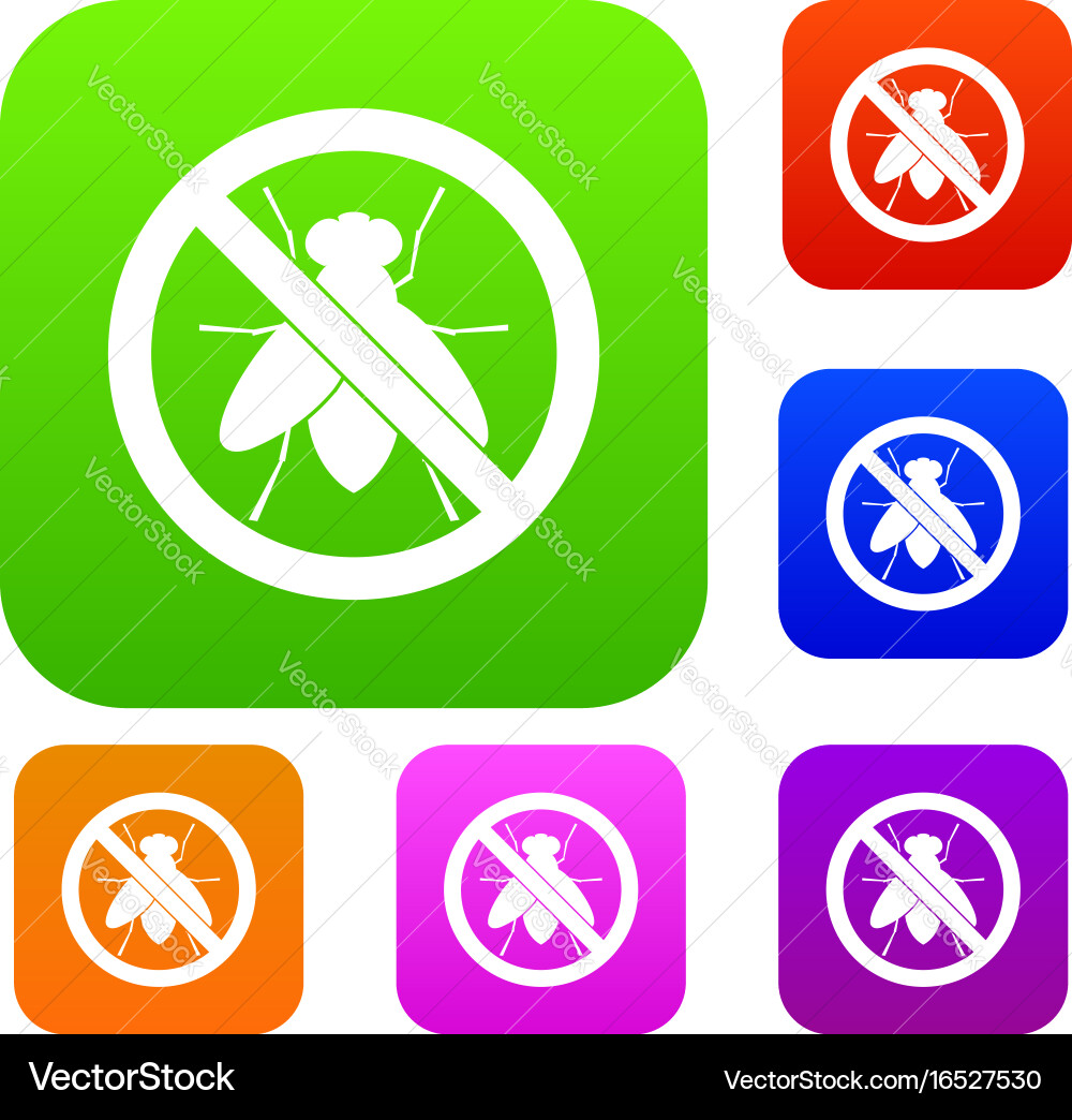 No fly sign set collection Royalty Free Vector Image