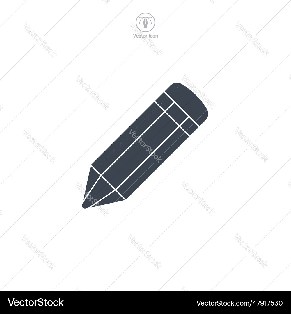 Pencil icon symbol isolated on white background Vector Image