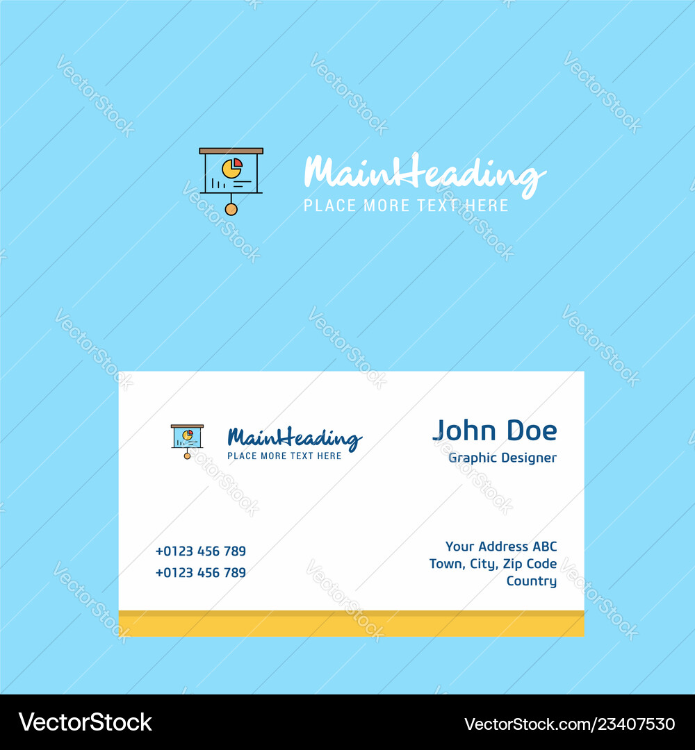 Presentation board logo design with business card Vector Image