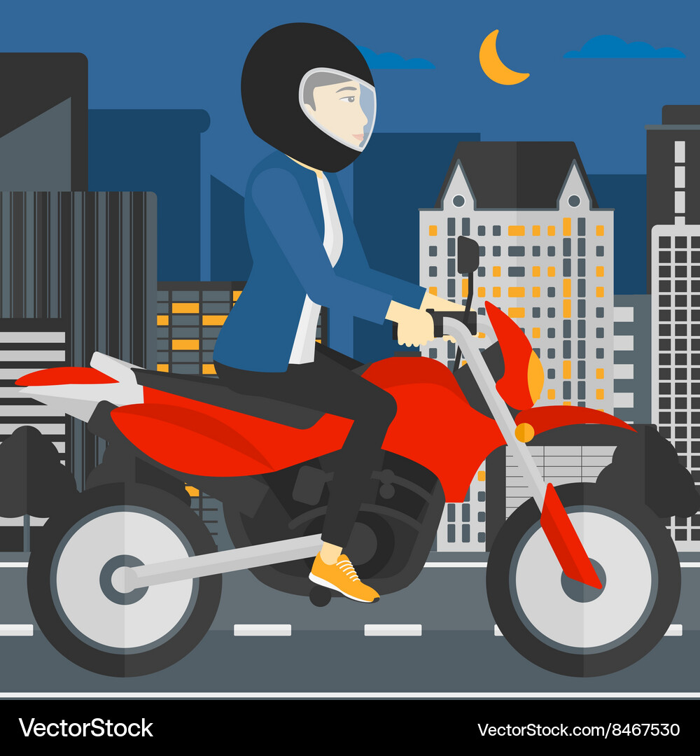 Woman riding motorcycle Royalty Free Vector Image
