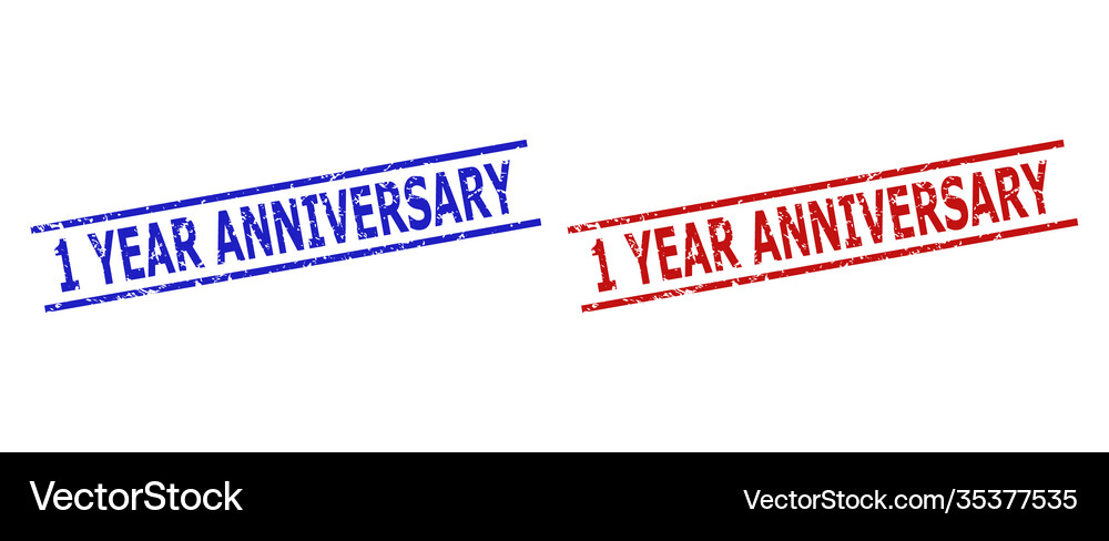 1 year anniversary seals with grunged surface Vector Image