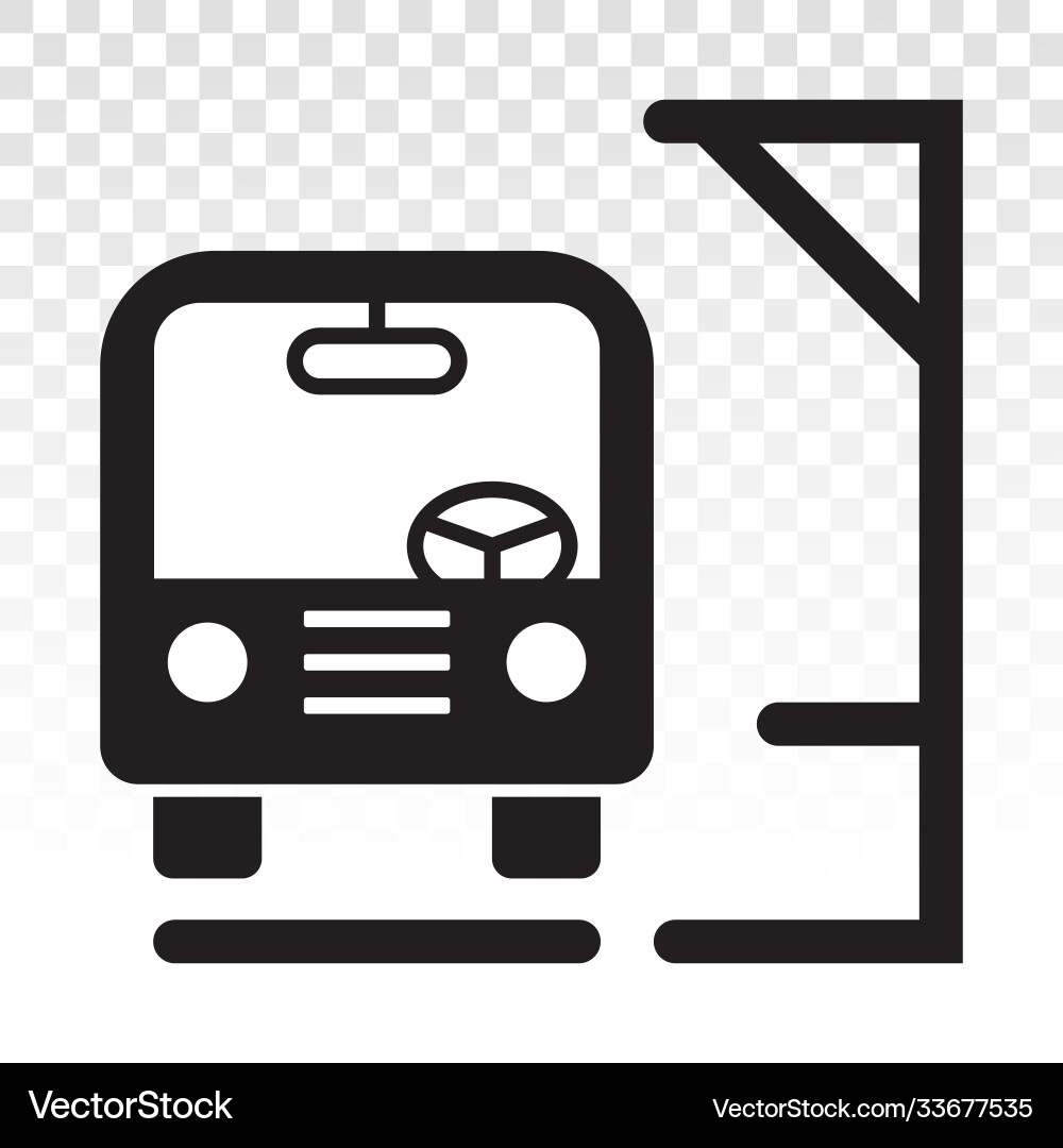 Bus station public transportation flat icon on a Vector Image