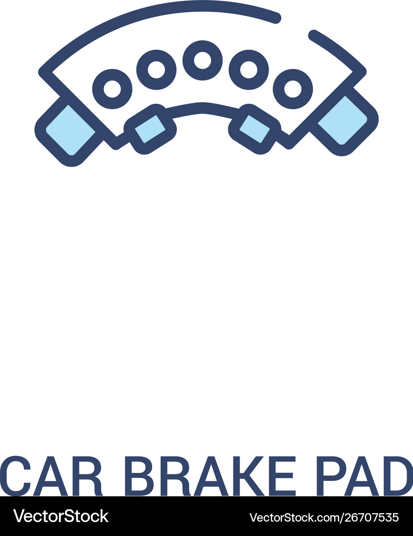 Car brake pad concept 2 colored icon simple line Vector Image