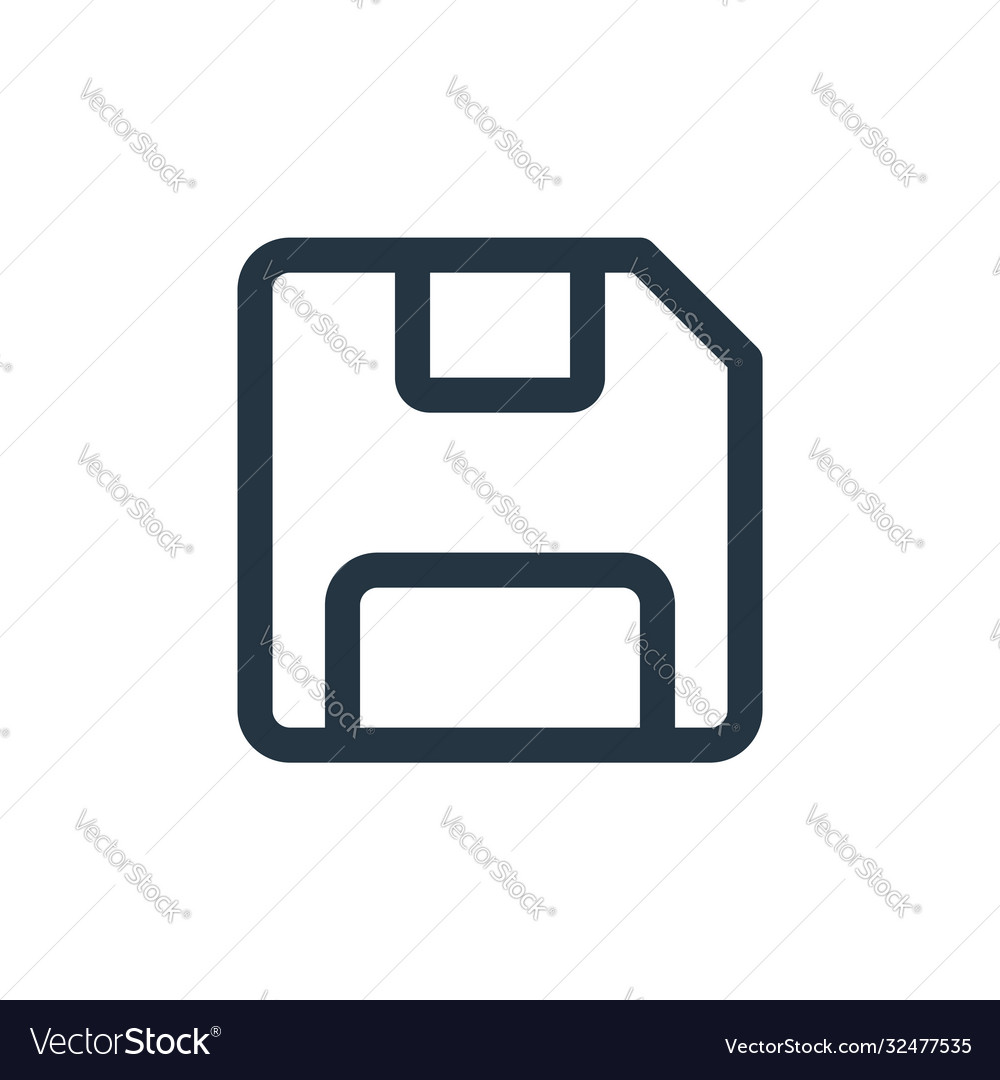 Diskette icon editable stroke Royalty Free Vector Image