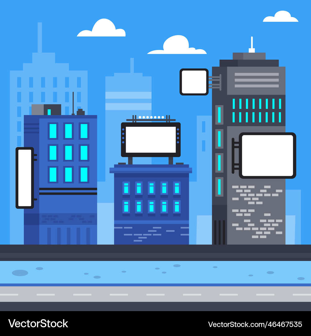 Flat designdigital signage Royalty Free Vector Image