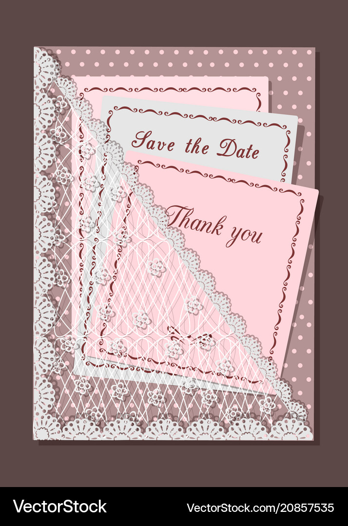 Greeting card decorated with lace on background Vector Image
