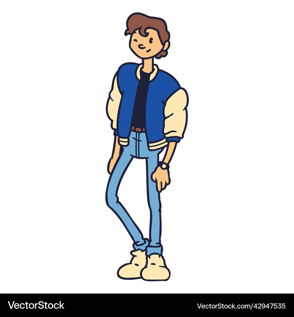 High school boy color stroke quality Royalty Free Vector