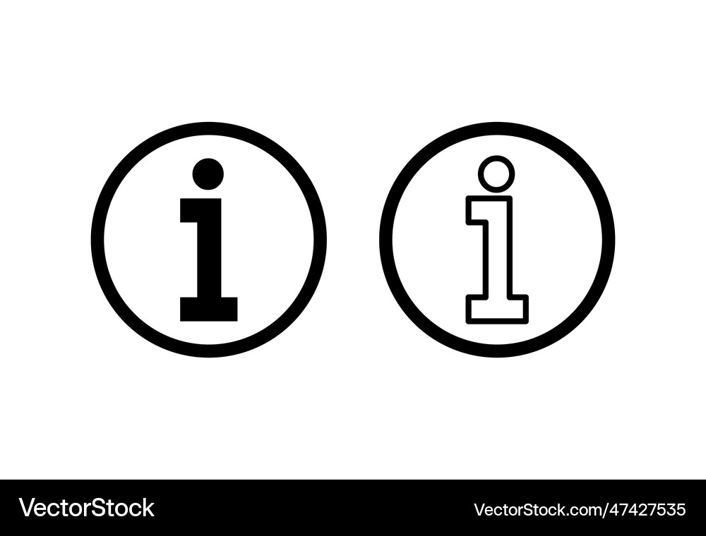 Info sign icon set about us icon faq icon Vector Image