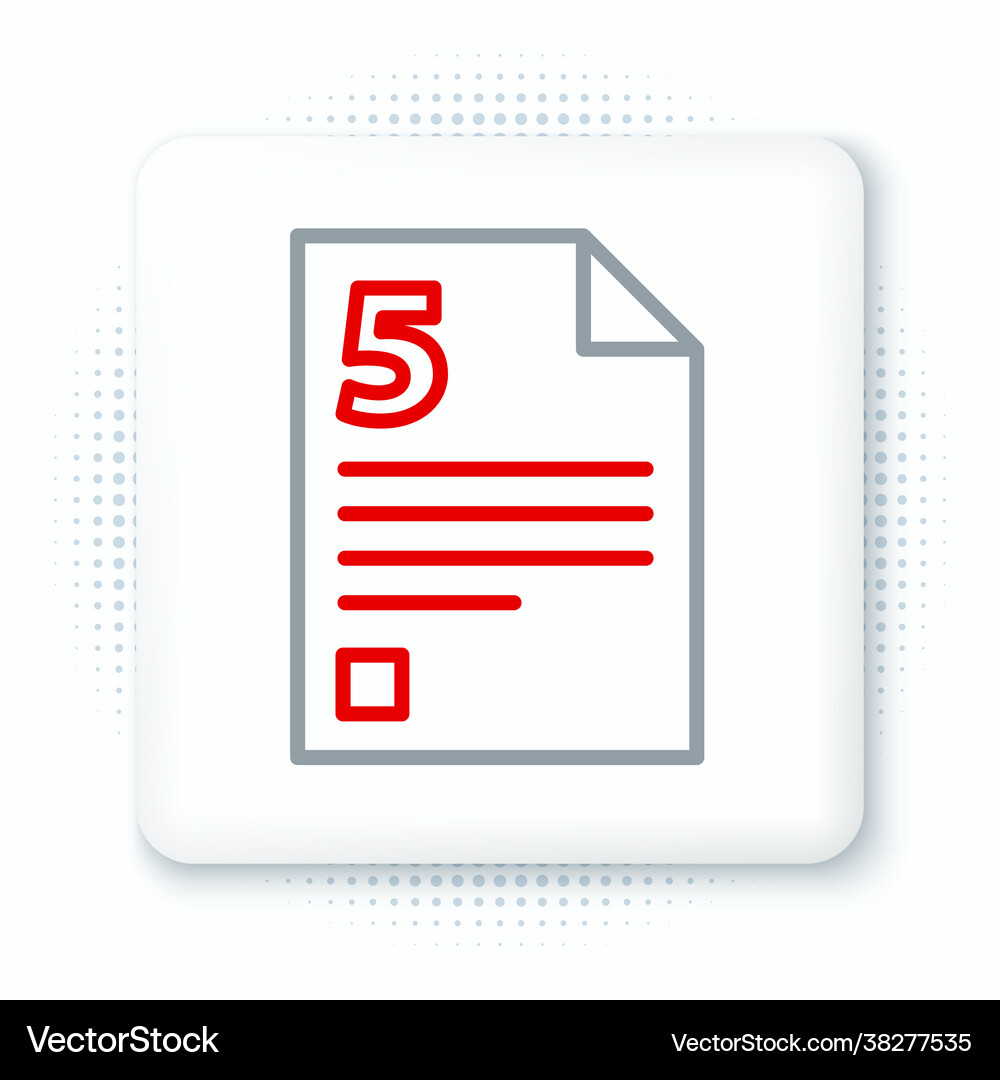 Line test or exam sheet icon isolated on white Vector Image