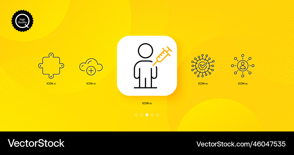 People vaccination coronavirus and puzzle minimal Vector Image