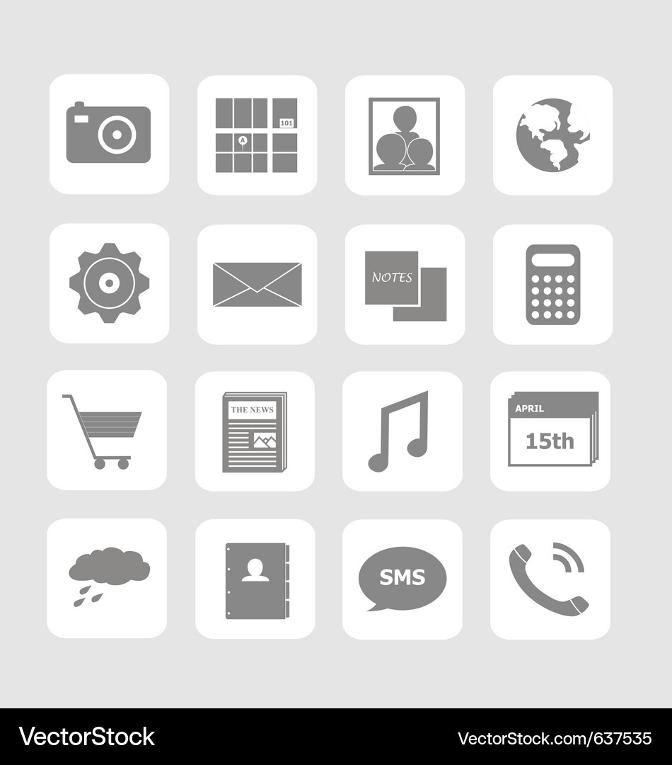 Phone icon set Royalty Free Vector Image - VectorStock