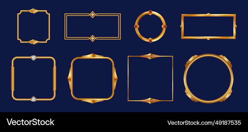 Photo or picture frame realistic border Royalty Free Vector