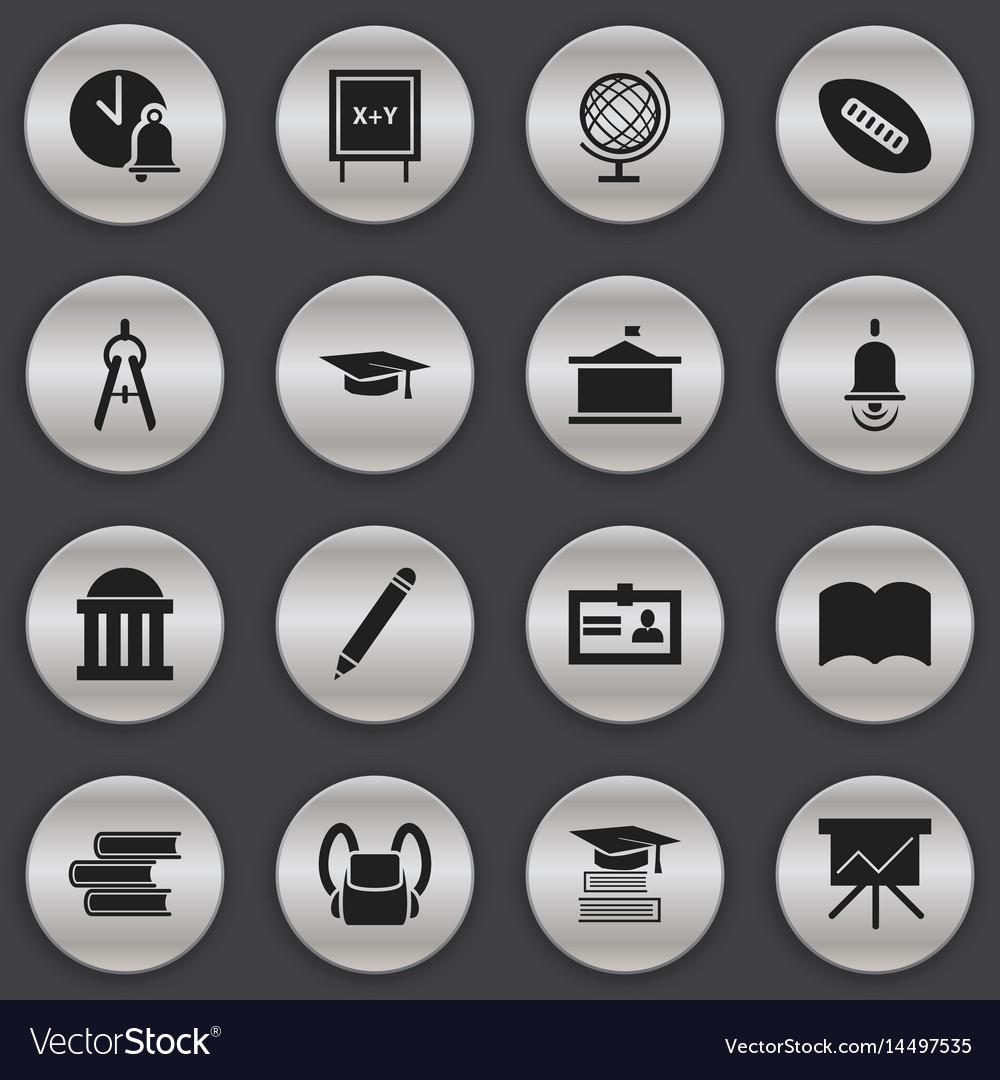Set of 16 editable education icons includes Vector Image
