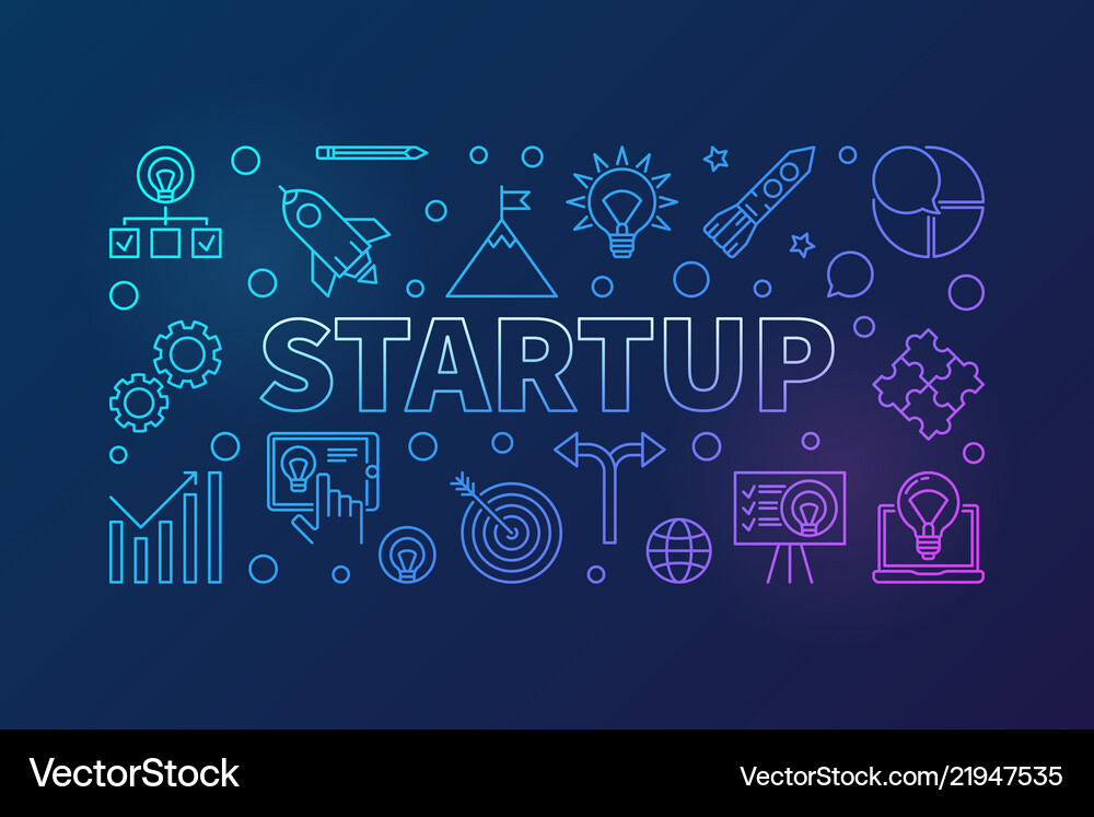 Startup horizontal colored Royalty Free Vector Image