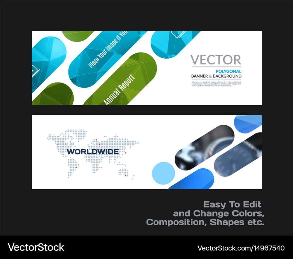 Abstract set of modern horizontal website Vector Image