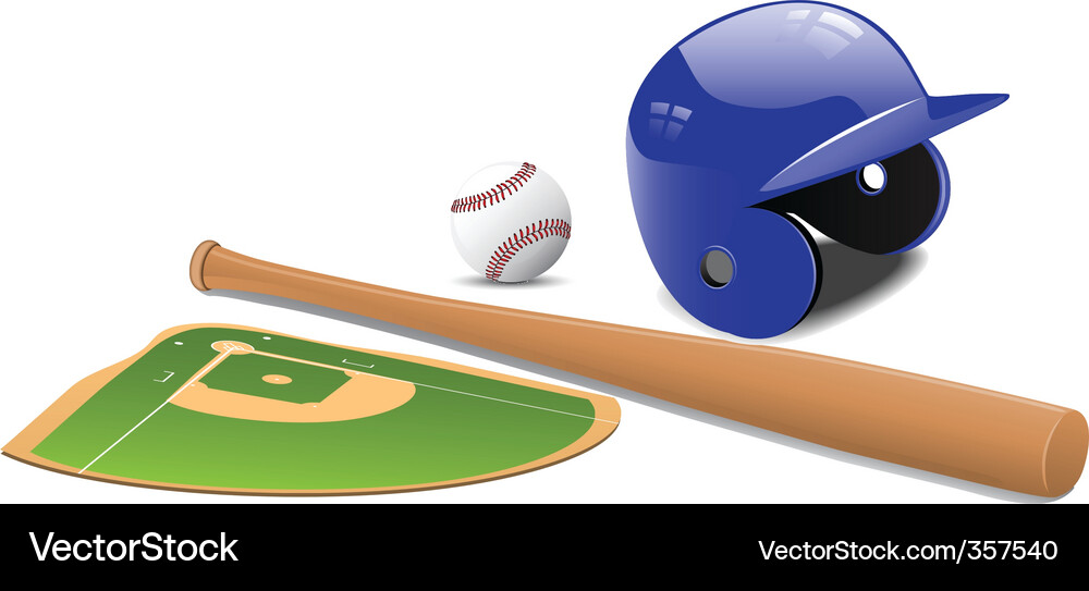 Baseball Game Elements Royalty Free Vector Image