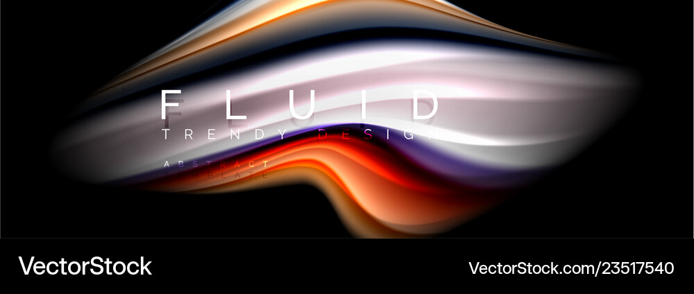 Bright colorful liquid fluid lines on black Vector Image