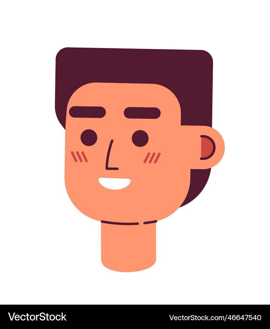 Cheerful young man with shining smile semi flat Vector Image