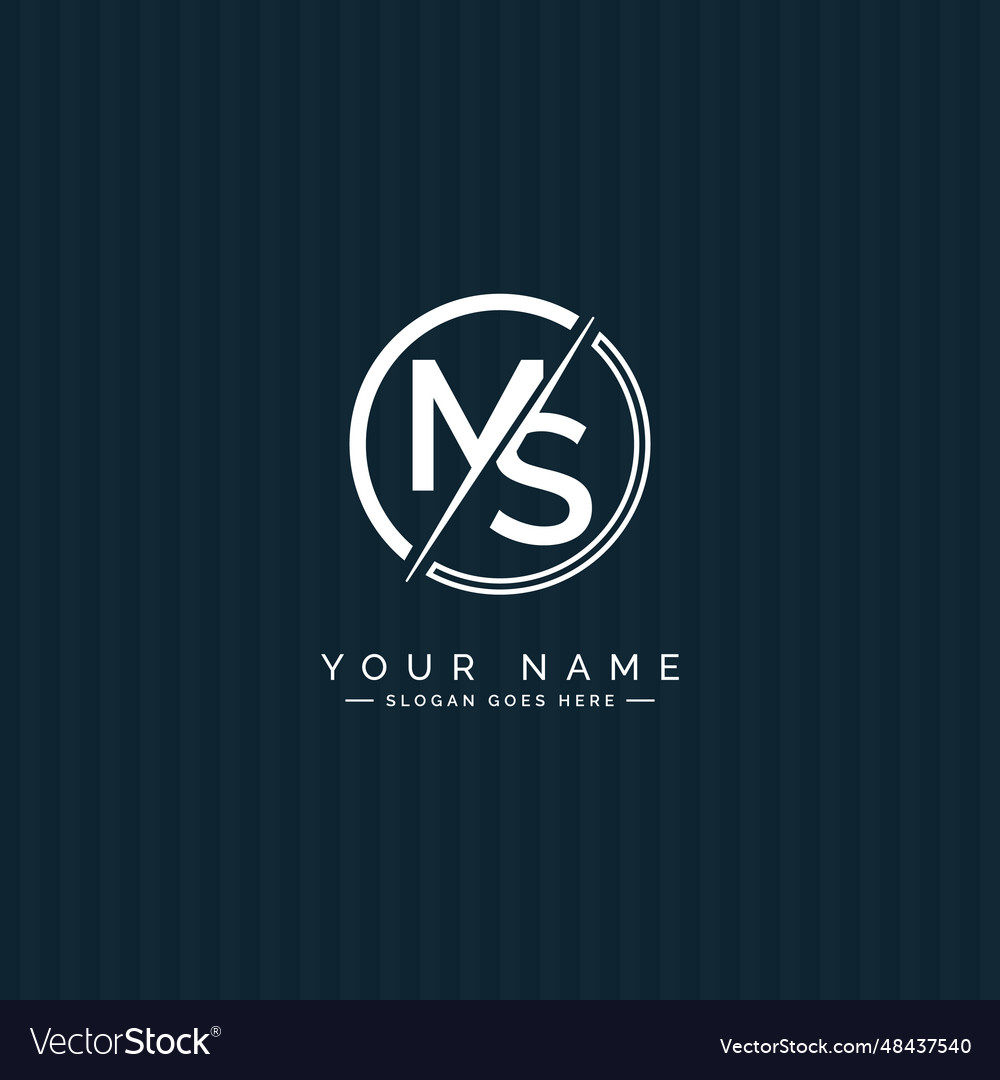 Creative Logo For Initials Ms In Monogram Style Vector Image