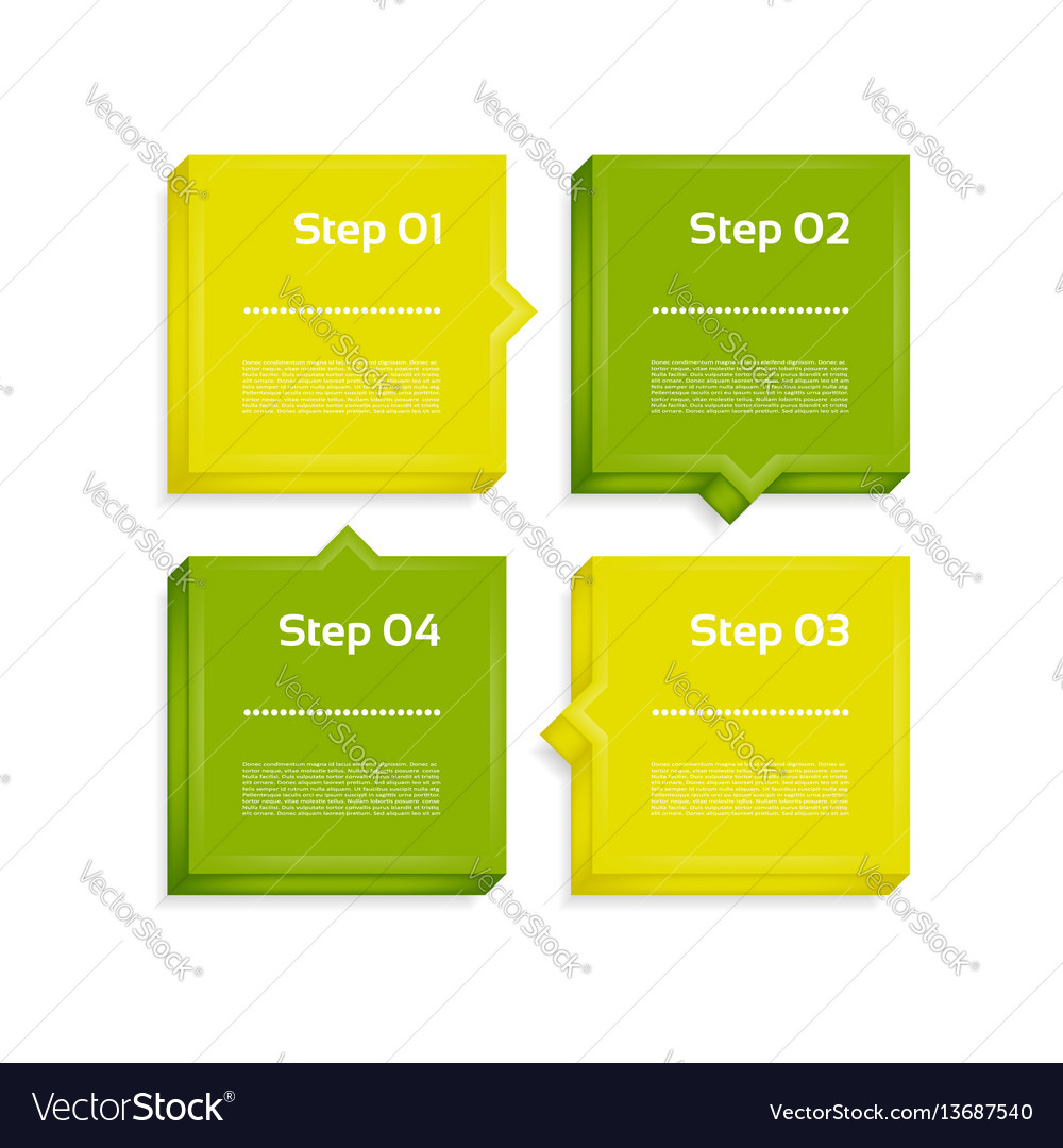 Four steps process arrows Royalty Free Vector Image