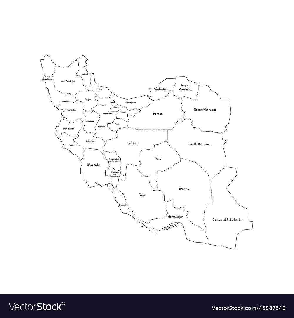 Iran political map of administrative divisions Vector Image