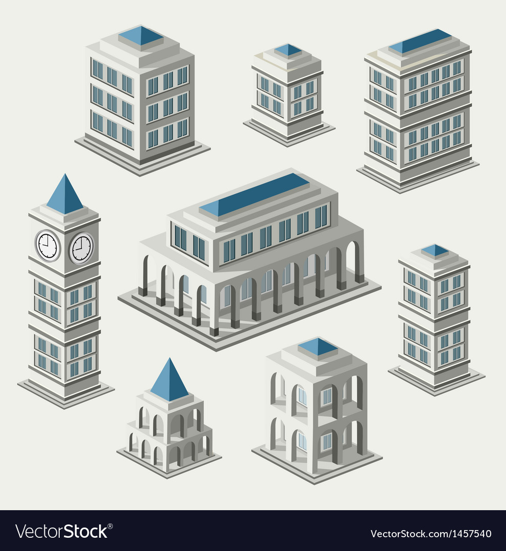Isometric set Royalty Free Vector Image - VectorStock