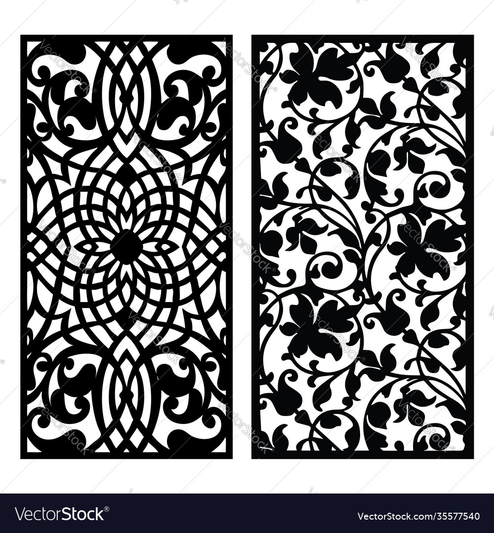 Laser cutting pattern design Royalty Free Vector Image