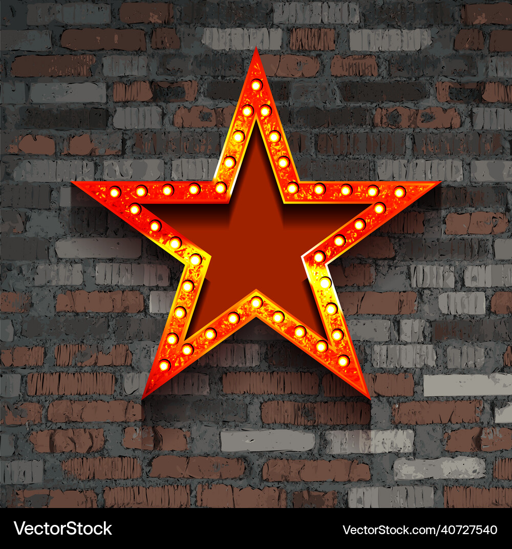 Leaning Iron Star on Brick Wall Royalty Free Vector Image